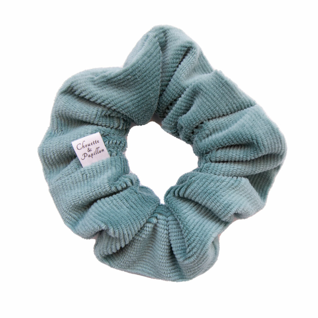 Chouchou cheveux velours eucalyptus - Chouette et Papillon