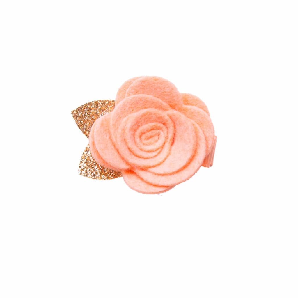 Barrette rose blanche, barrette cérémonie, barrette bébé enfant