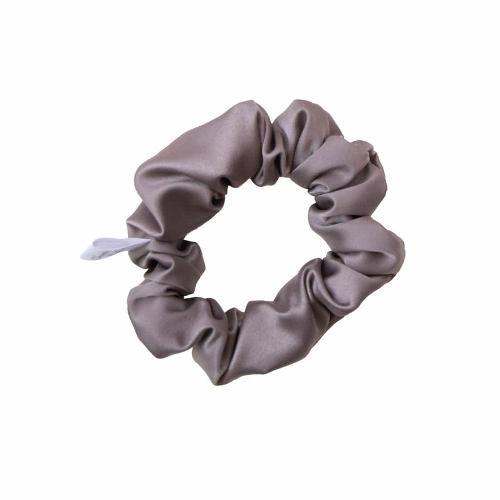 Chouchou cheveux en satin marron glacé pour femme